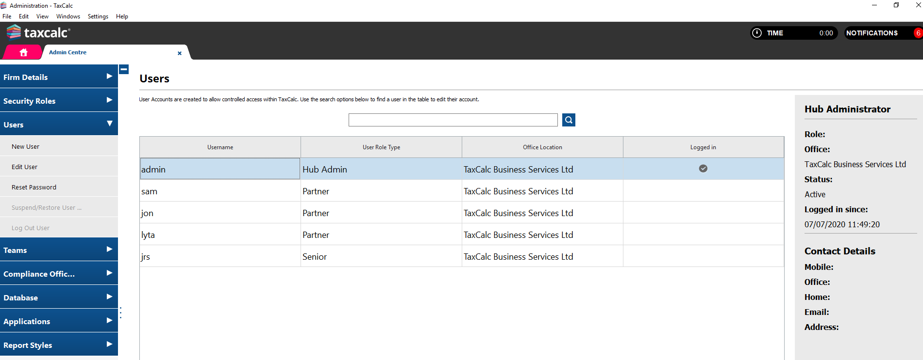 How do I change the password for a user? - Knowledge Base - TaxCalc